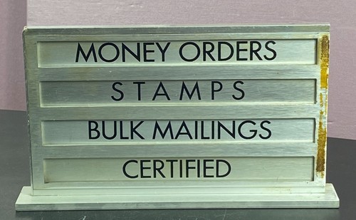 Post office Counter Sign Stamps Money Order Next WIndow Certified ...