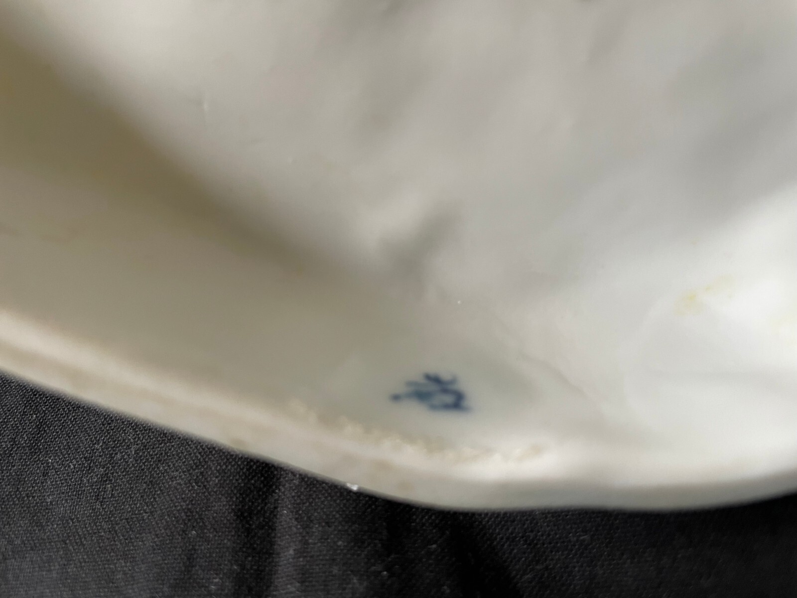 Large antique german porcelain figurine Lion with 3 cubs. Marked blue ...