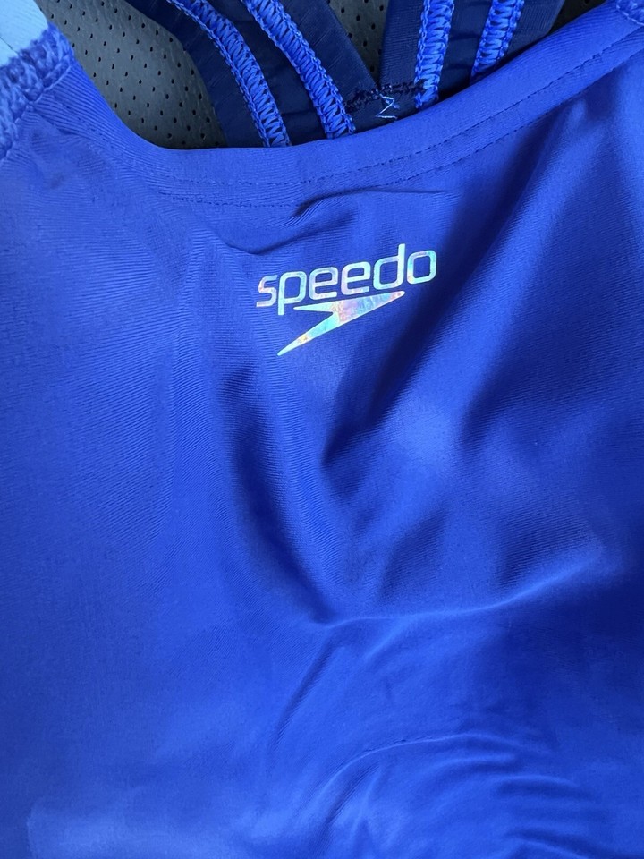 NEW Speedo Women's Quantum Fusion Swimsuit Size 12 Hyper Blue NWT MSRP ...