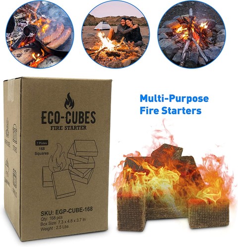 Eco Cubes–Fire Starter for Grills, Fireplaces, Campfires and Wood Stove ...