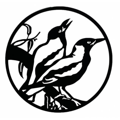 Magpie Bird Round Metal Cut Out Wall Art Black 98 cm | eBay Australia
