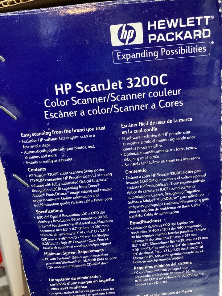 HP ScanJet 3200C Color scanner, New Old Stock, Original Package | eBay