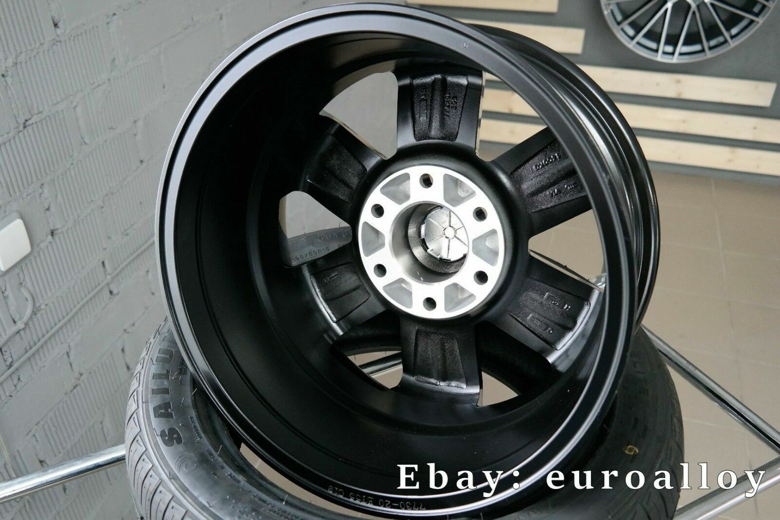 4x 16 inch 6x130 1400KG Mercedes Sprinter VW Crafter black wheels black ...