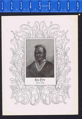 King Philip, Wampanoag Chief Metacomet - 1895 Portrait Print | eBay