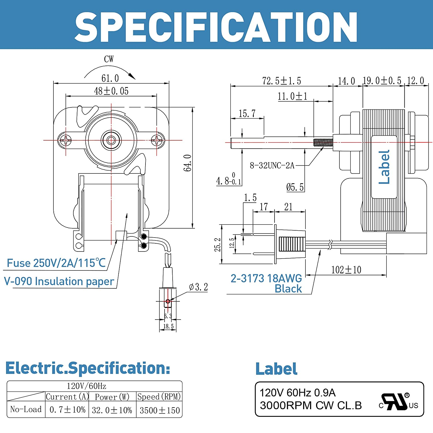 Bathroom Exhaust Fan Motor, S97009796 Fan Blower Assembly Compatible ...