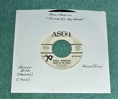 7” 45 RPM Record by PAUL MARTIN "SNAKE IN THE GRASS" (1965) FUNK/SOUL ...