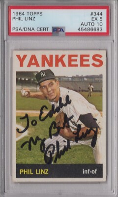 Phil Linz 1964 Topps PSA/DNA Signed Autograph Card Auto New York ...
