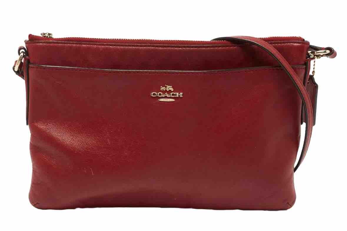 COACH Red Leather East/West Swingpack Crossbody Bag, … - Gem