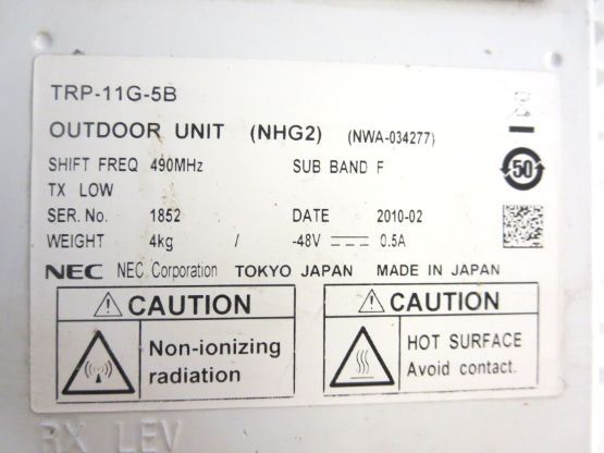 NEC TRP-11G-5B NLite N ODU, 11 GHz (SUB-BAND F LOW) 490 MHz | eBay