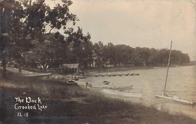 SW Delton MI 1915 CROOKED LAKE Chautauqua Resort Cottages Resorts Boat ...