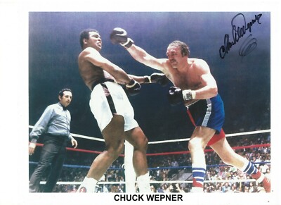CHUCK WEPNER BAYONNE BLEEDER MUHAMMAD ALI FIGHT RARE SIGNED PHOTO | eBay UK