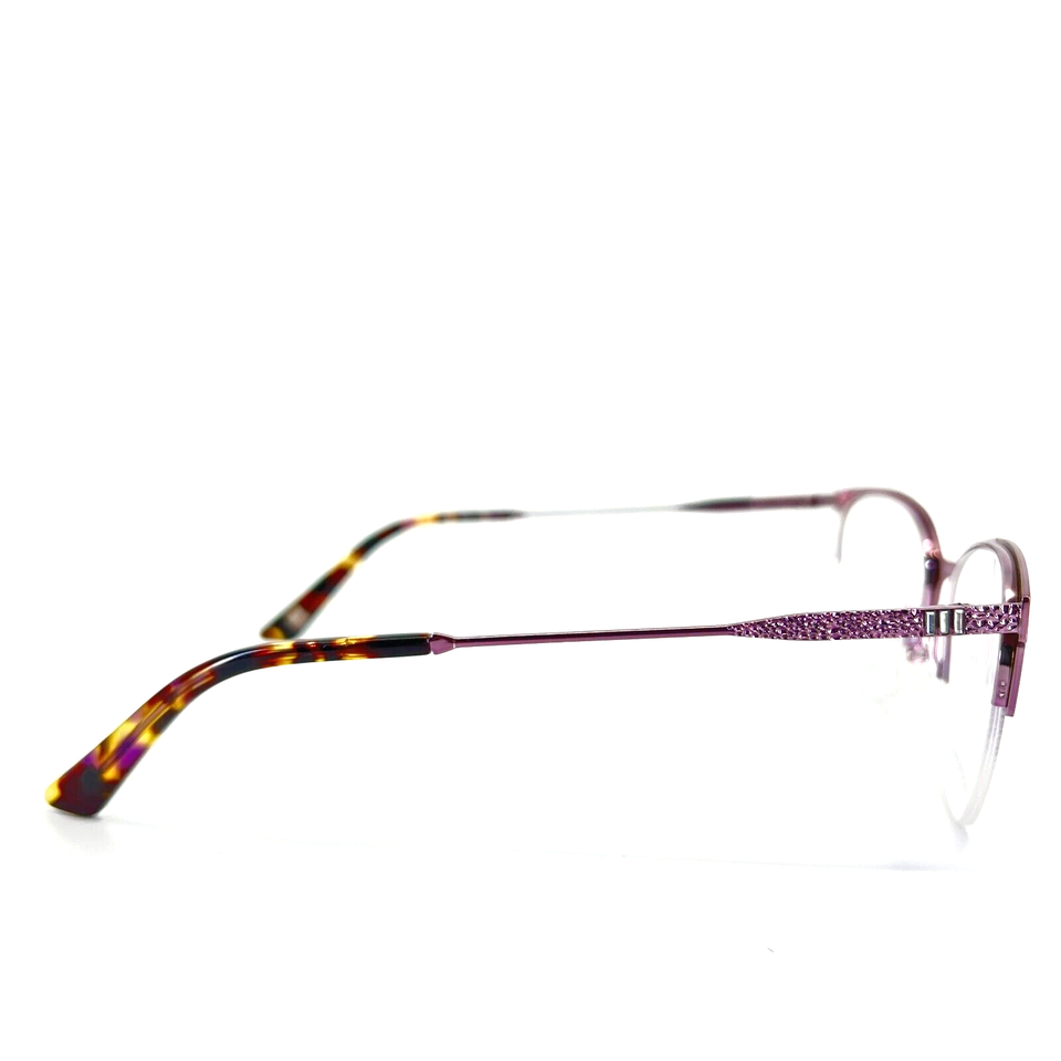 Liz Claiborne L658 RY8 Eyeglasses Purple Cat Eye Metal half Frame 53-18 ...