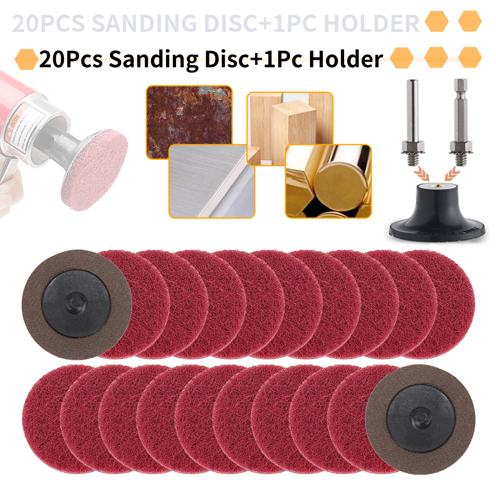 20Pcs 2" Quick Change Surface Conditioning Sanding Discs 320# with ...