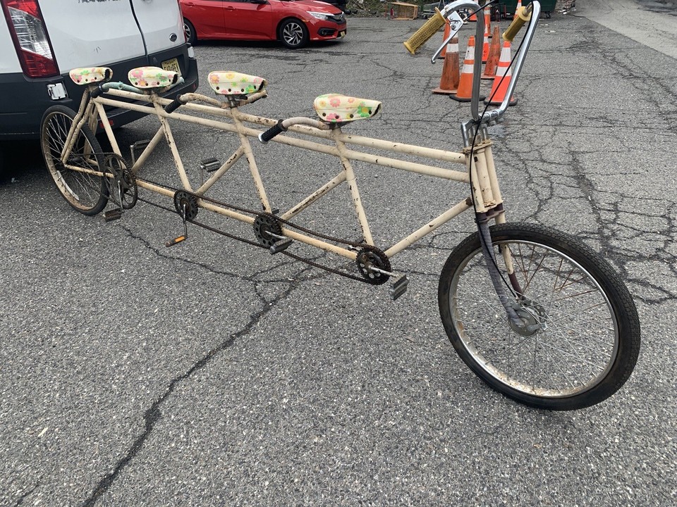 QUAD TRIPLET TANDEM BICYCLE SUPER RARE 1950 Skip Tooth RARE QUAD BIKE ...