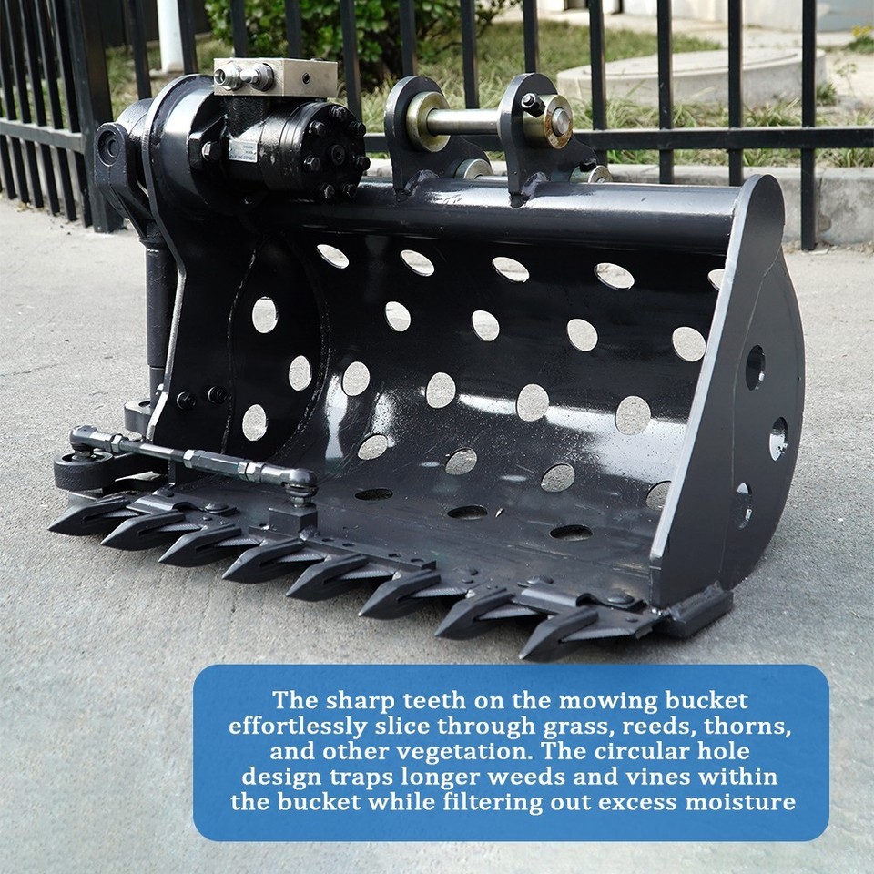 3000lbs Mini Excavator with Mowing Bucket Ripper Rake Mud Bucket ...