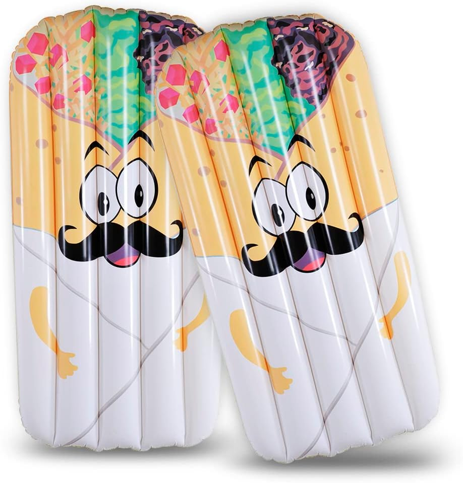 Mr. Burrito Pool Float 2 Pack, Summer Fun Inflatable Giant Burrito ...