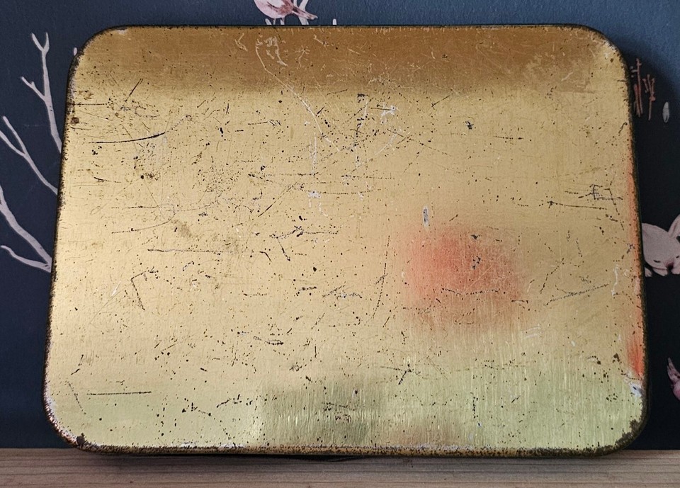 Vintage Huntley & Palmers Blue Sample Biscuit Tin Embossed Roses 18 cm ...