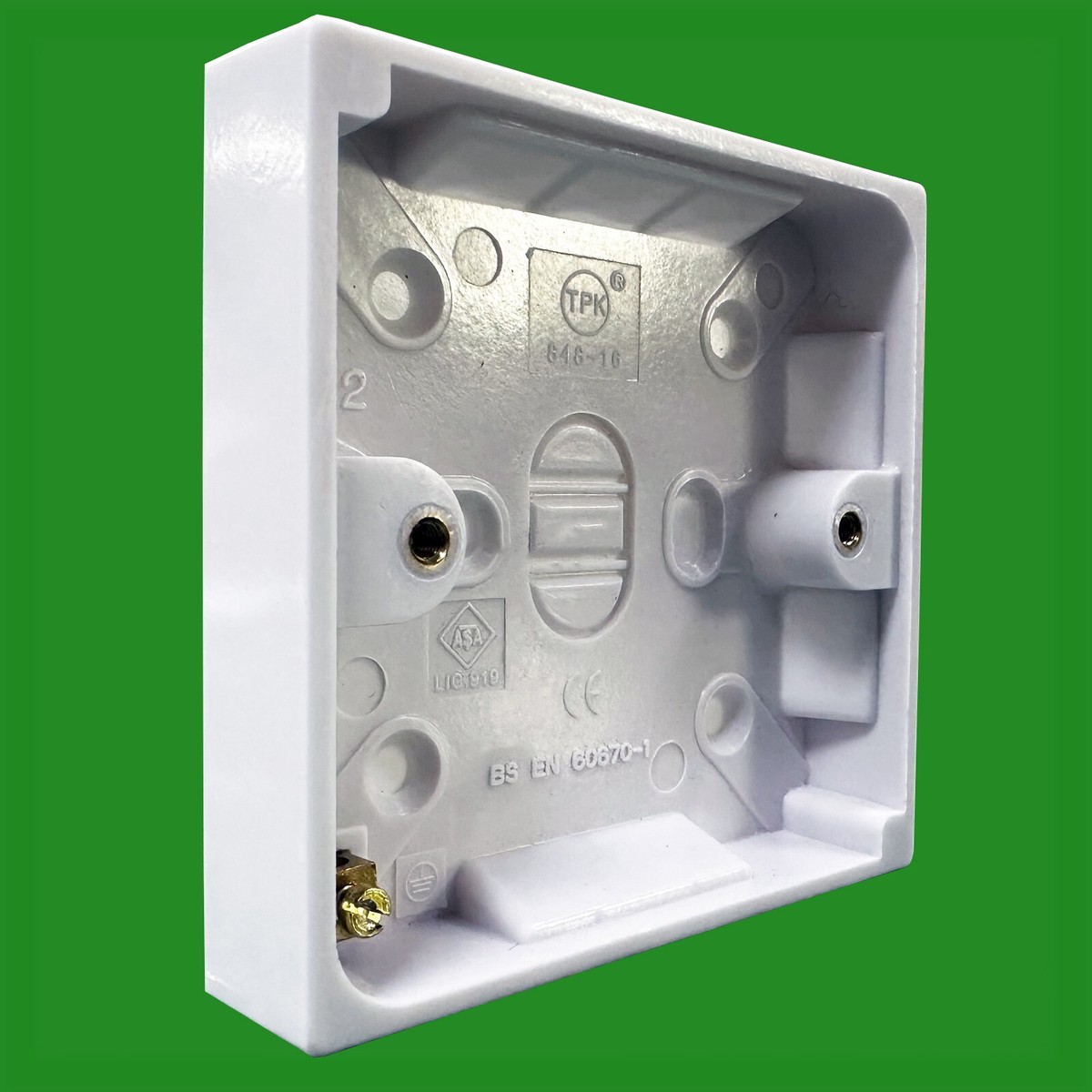 Narrow Switch Outlet Box LAP White 45A 2 Way 1 Gang Raised Slim Cooker