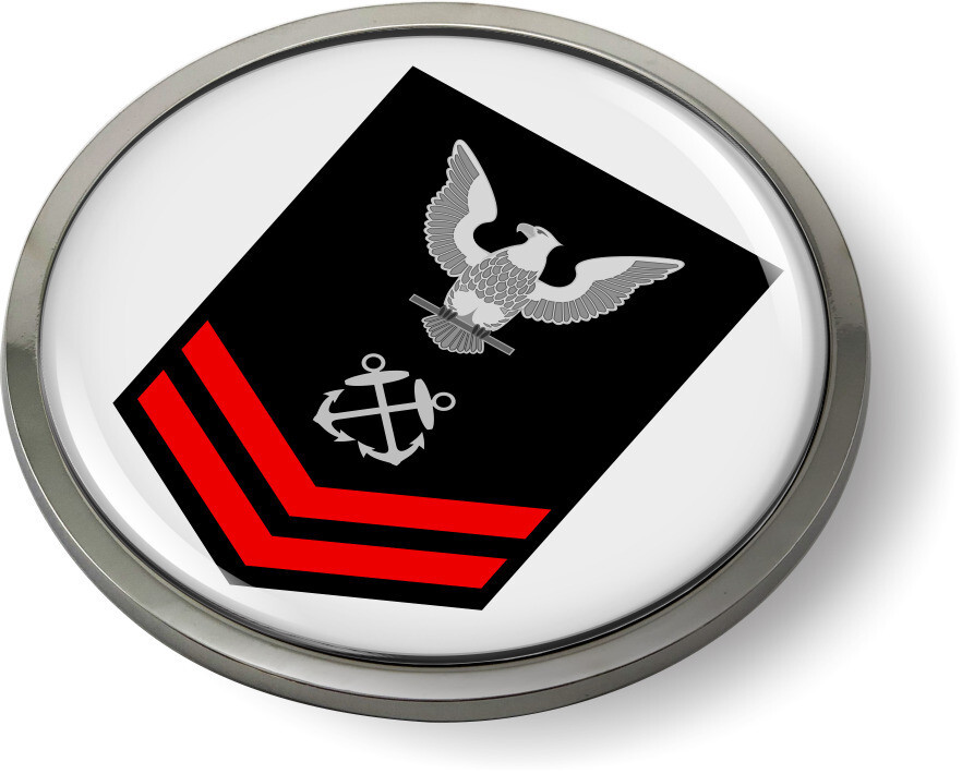 U.S. Navy Enlisted Ranks & Insignias, Emblems, Car Stickers CHROME ...