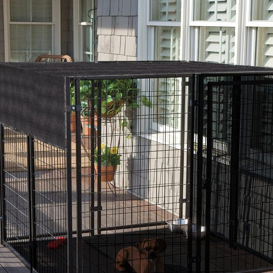 95% High Density Dog Kennel Shade Cover,10 X 10Ft Pen Upgrade Mesh ...
