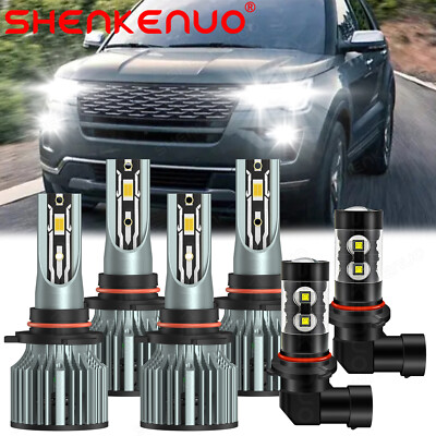 For Ford Explorer 2016-2018 2019 Combo 6000K LED Headlight Fog Light ...