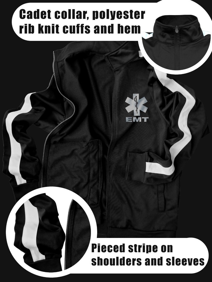 EMT Track Jacket with Reflective Decorations Front and Back | eBay