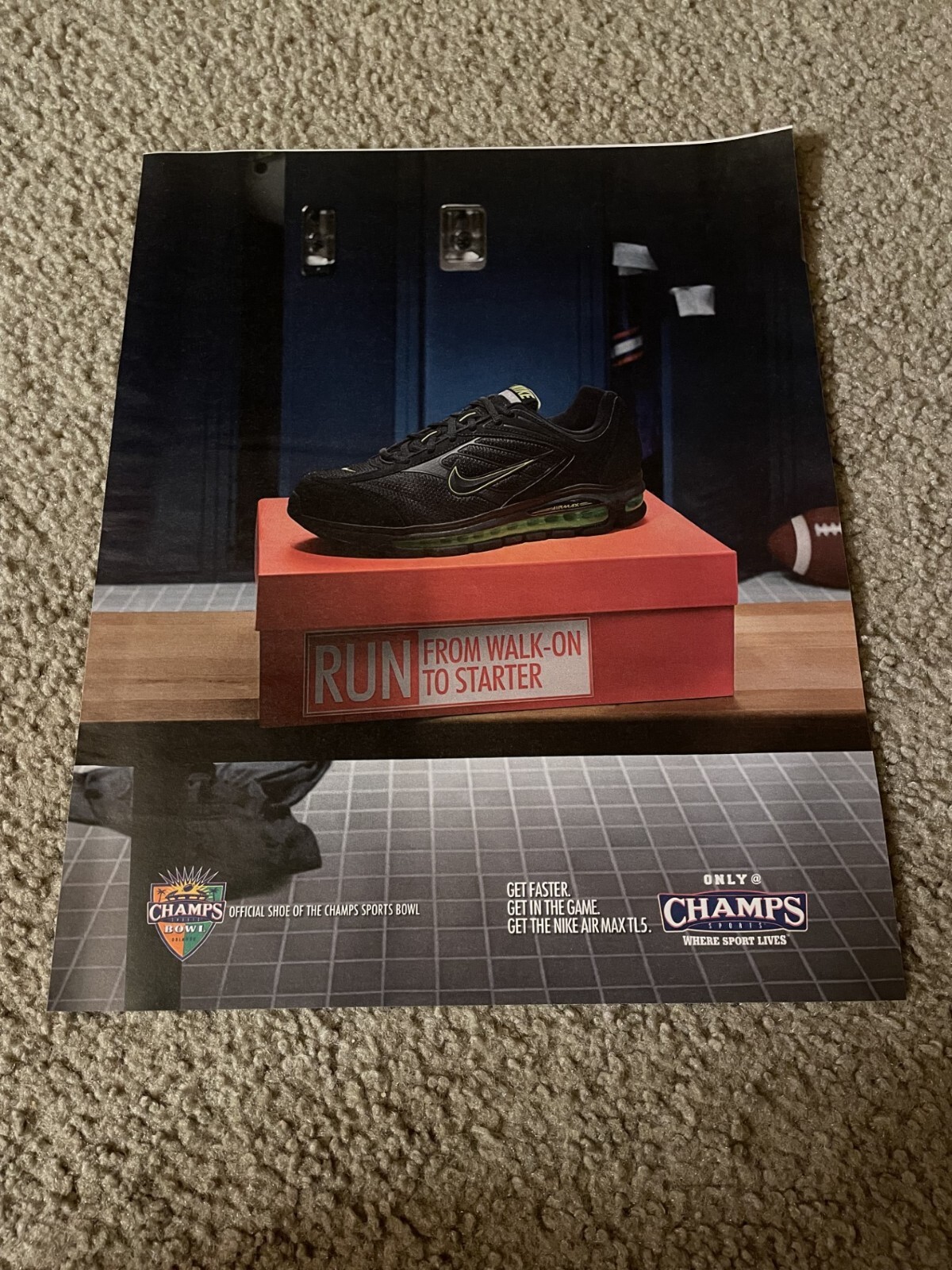 Vintage 2008 NIKE AIR MAX TL5 Shoes Poster Print Ad "RUN" "WALK-ON TO ...