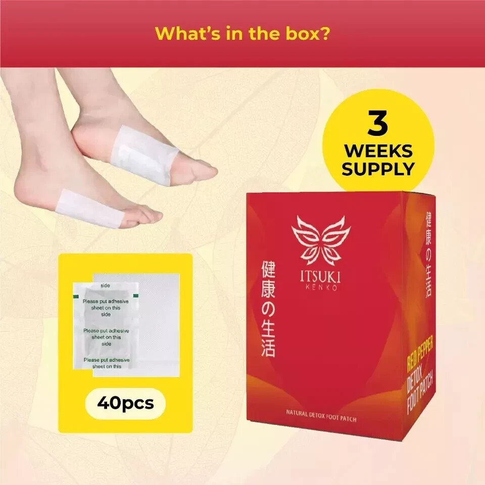 Itsuki Kenko Red Pepper & Herbal Foot Pads Patch Detoxifying ( BOX 50 ...