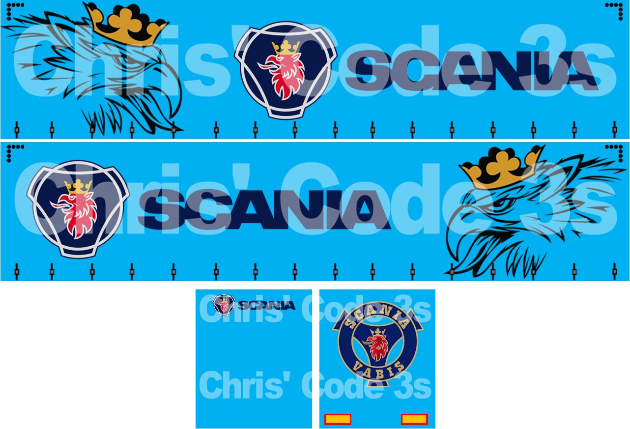 Code 3 Adhesive Vinyl Trailer Decals - Scania blue - 1/50 1/76 1/148 1/ ...
