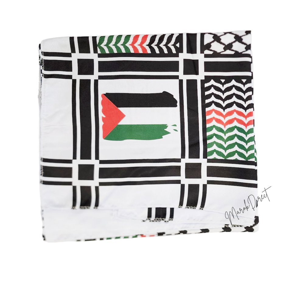 Shemagh Keffiyeh Palestine Flag Print Scarf Arab Mens Women Palestinian ...