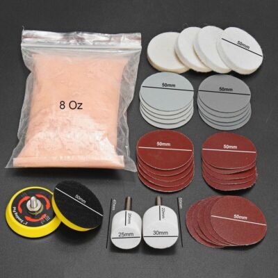 34 Pcs Set Deep Scratch Remover Repair Glass Polishing Kit Wool Polish ...