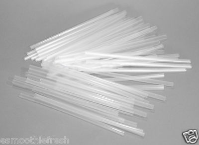 OXO BIODEGRADABLE 1000 x 8mm CLEAR PLASTIC JUMBO SMOOTHIE / MILKSHAKE ...