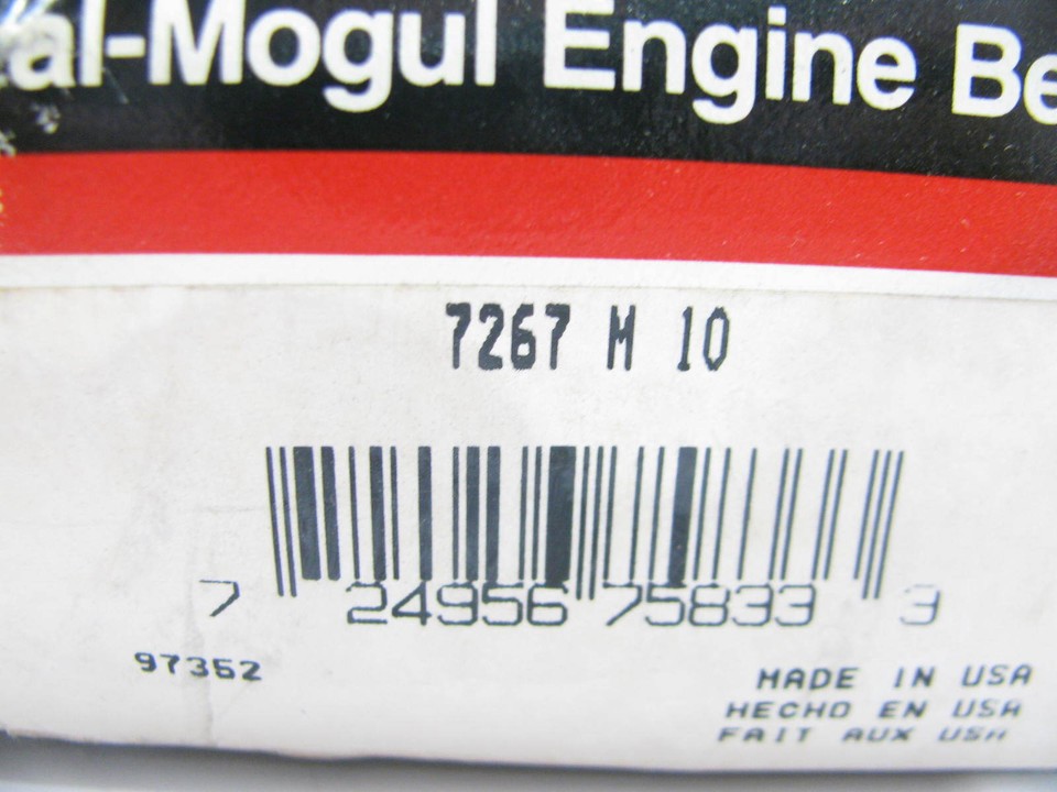 Federal Mogul 7267M10 Main Bearings .010" - Chevrolet SBC 267 302 307 ...