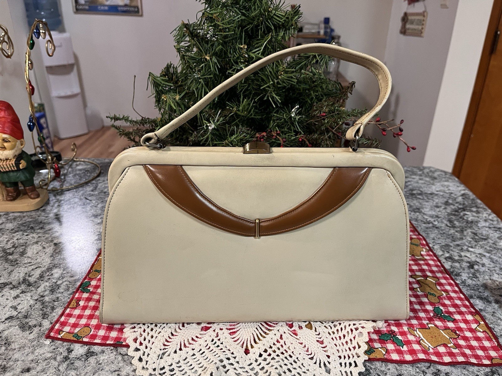 Vintage 1950s Patent Leather Handbag Snap Closure Top… - Gem