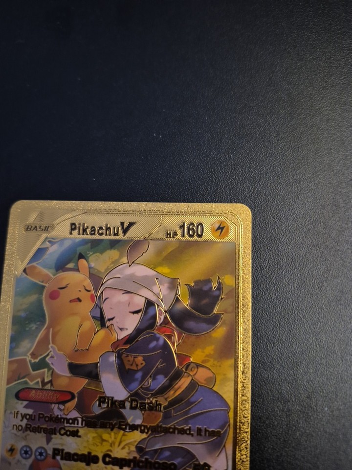 Gold Plated Pokemon Pikachu Mom And Baby Pikachu Rare Card | eBay
