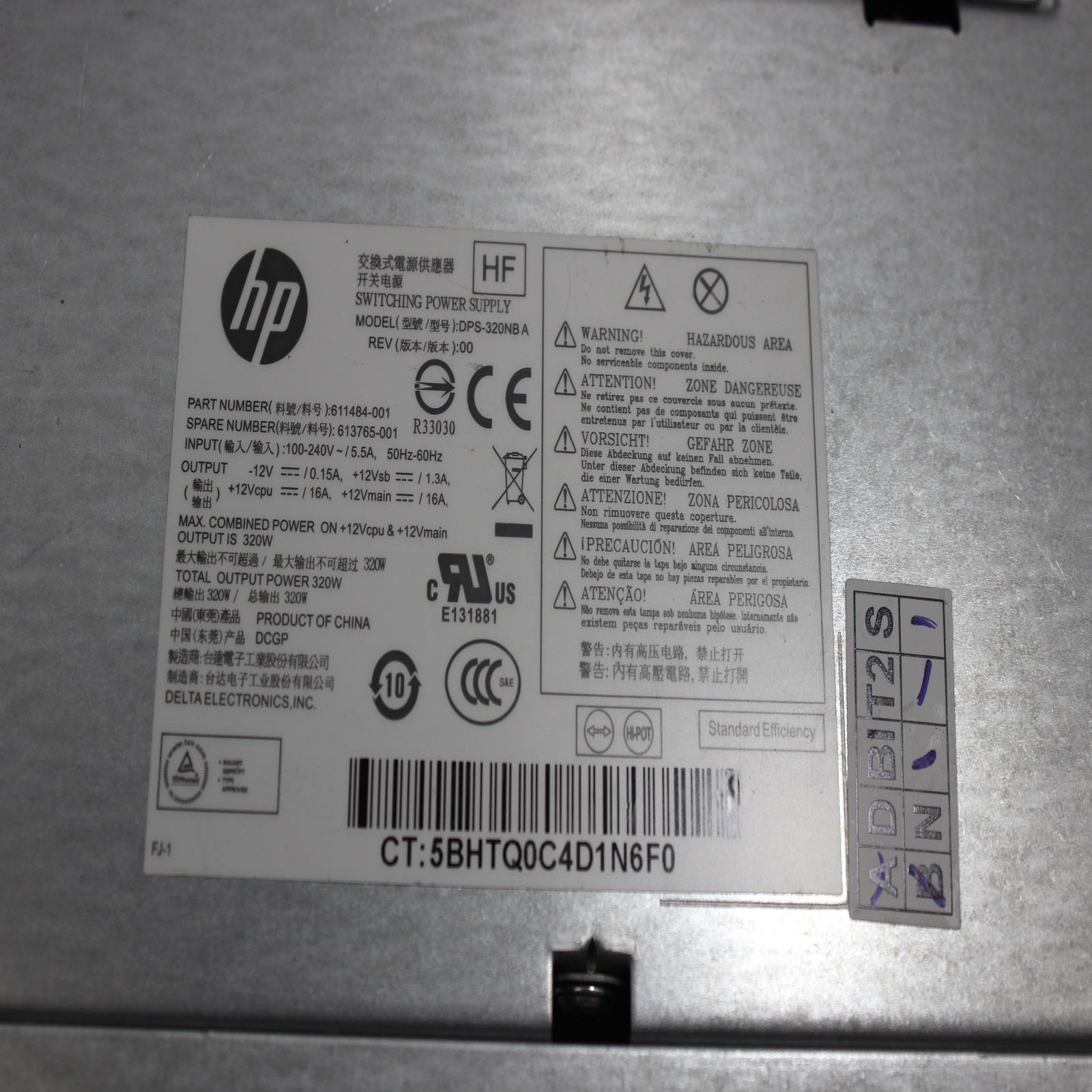 HP Elite 8200 / 8300 320W 6 Pin Desktop Power Supply 611484-001 | eBay