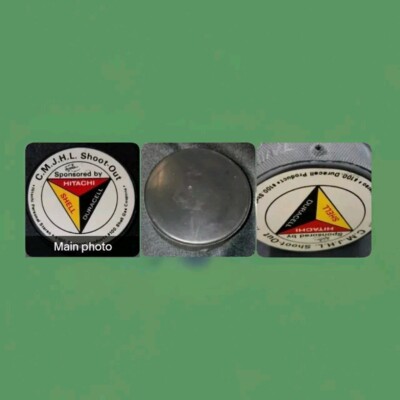 VINTAGE CHL SHOOT OUT CMJHL SHELL HITACHI DURACELL TAIWAN HOCKEY PUCK ...