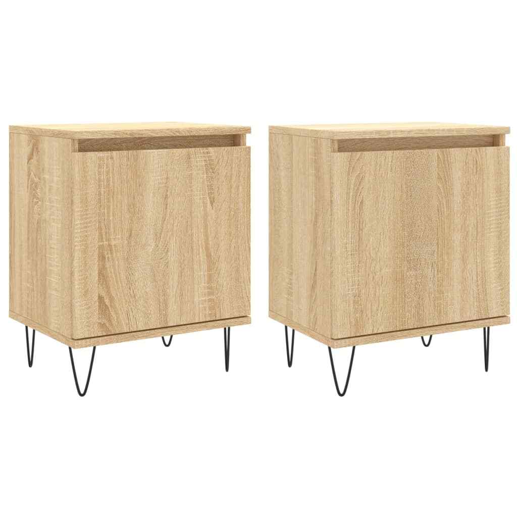 Tables de chevet 2pcs ch ne sonoma 40x30x50cm bois d'ing nierie | eBay