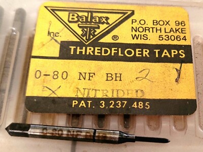 0-80 NF BH2 Thredfloer Taps HSS Nitrided Balax USA | eBay
