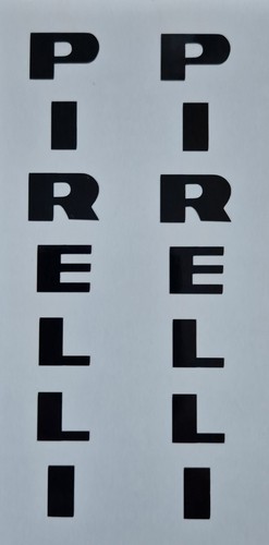 PIRELLI 2x Decals Oracal 651 Gloss Black 120mm x 20mm Motorbike Car ...