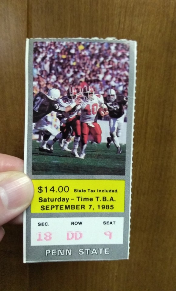 September 7, 1985 PENN STATE Football Game Ticket Stub | eBay