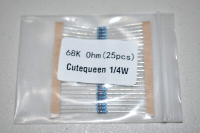 CuteQueen 3300 Resistors 133 Values 1/4W 68K Ohm~USA Seller | eBay