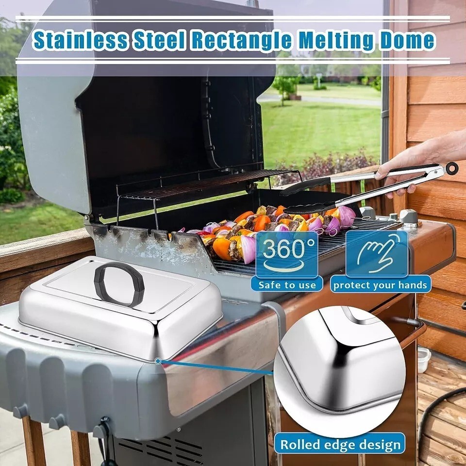 Rectangular Basting Cover, Hasteel Stainless Steel Cheese Melting Dome ...