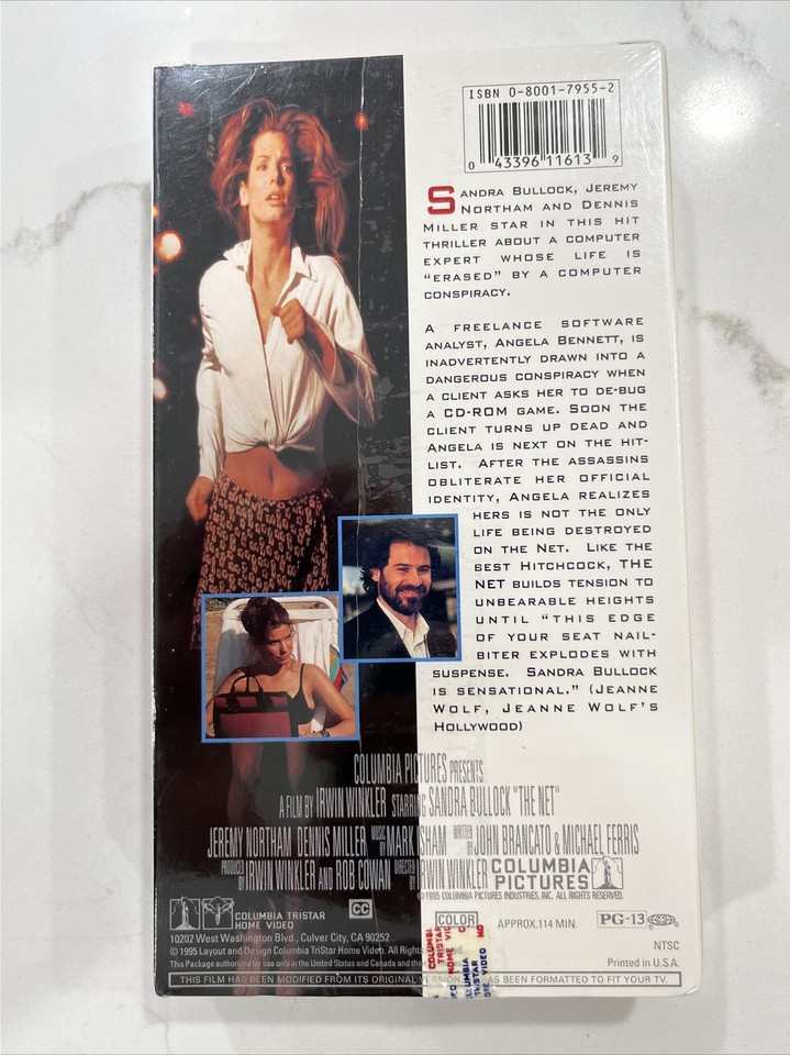 New! The Net (VHS, 1996) Sandra Bullock Factory Sealed Watermark ...