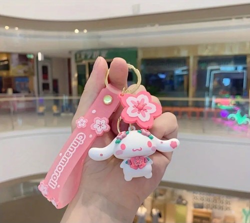Cinnamoroll Sanrio Pink Cherry Blossom Cinnamon Dog Keychain, Brand New ...