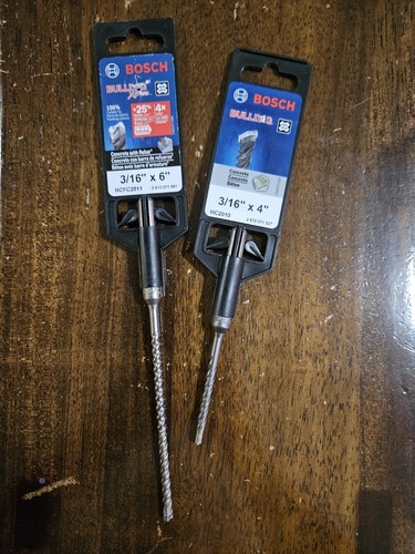 Bosch Bulldog Xtreme Drill Bits Concrete/rebar 1/4” X 6” And 3/8” X 6 ...