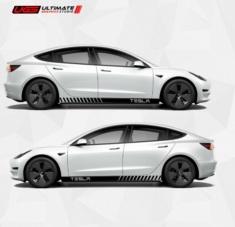 TESLA MODEL Stripes Car Sticker Side Door Vinyl Decals | eBay