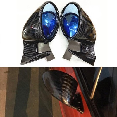 2PC F1 Style Carbon Fiber Look Universal Racing Car Side Wing Rearview ...