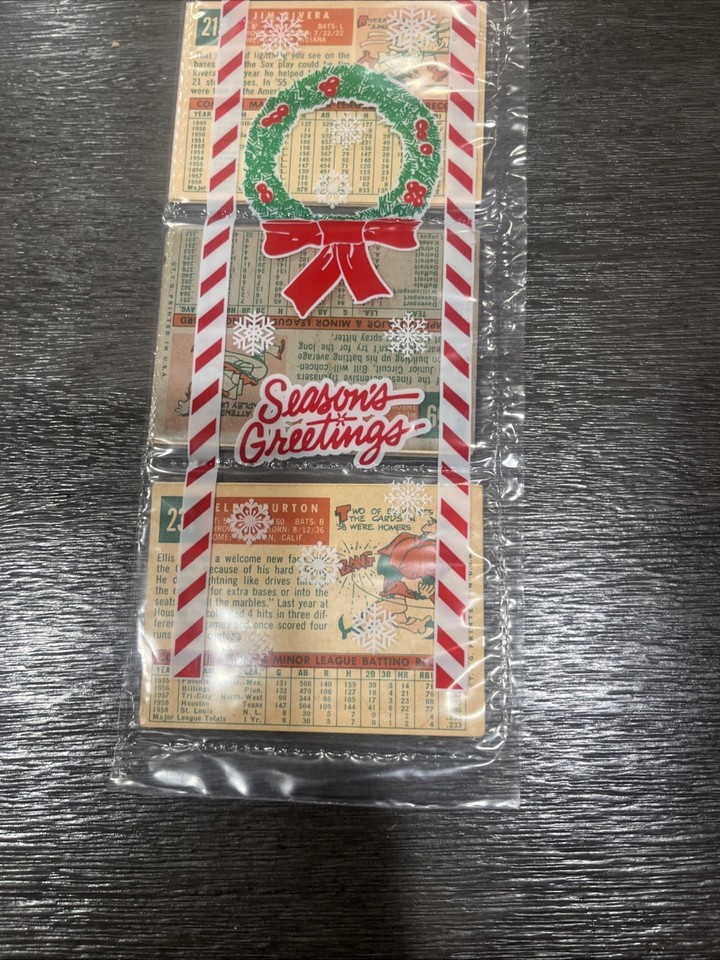 1959 Santa Gift Pack With Hank Arron Duke Snider And Vida Pinson All On ...