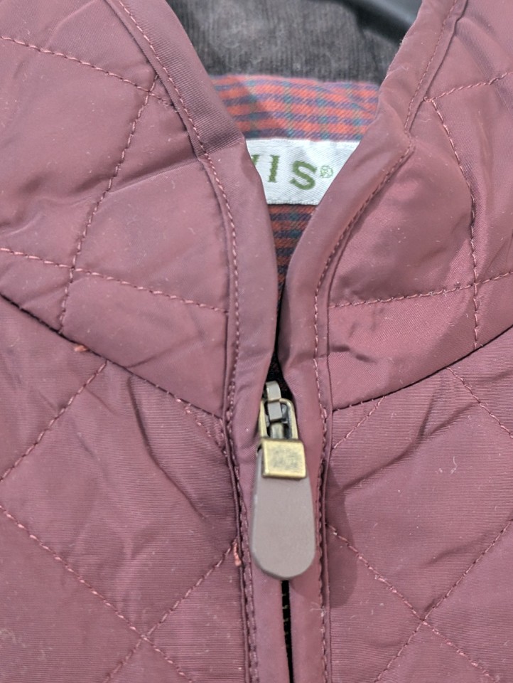 Orvis Vest Insulated Maroon Red Wine Quilted L Pockets Lightweight ...